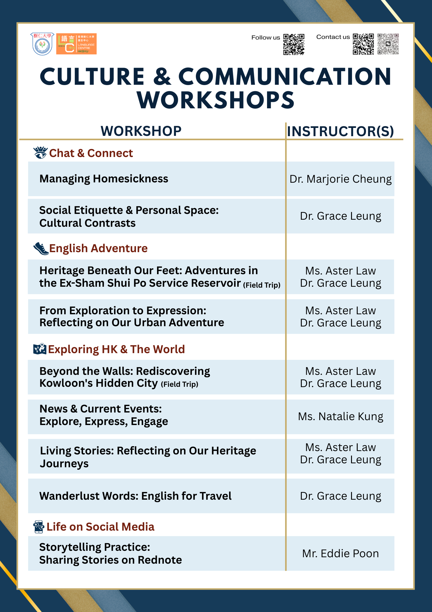 Culture & Communication Workshops | Language Centre, Hong Kong Shue Yan ...