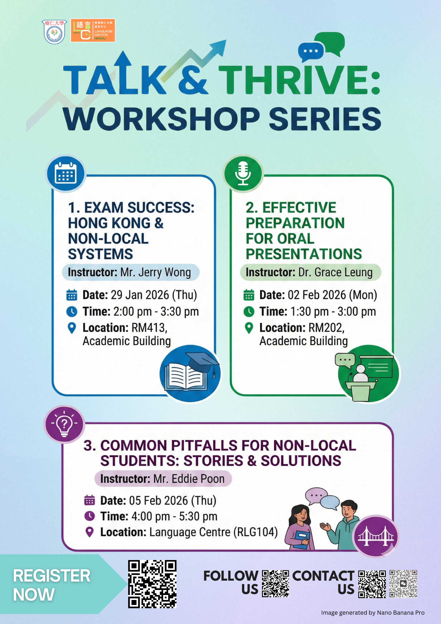 Talk & Thrive Workshop Series | Language Centre, Hong Kong Shue Yan ...